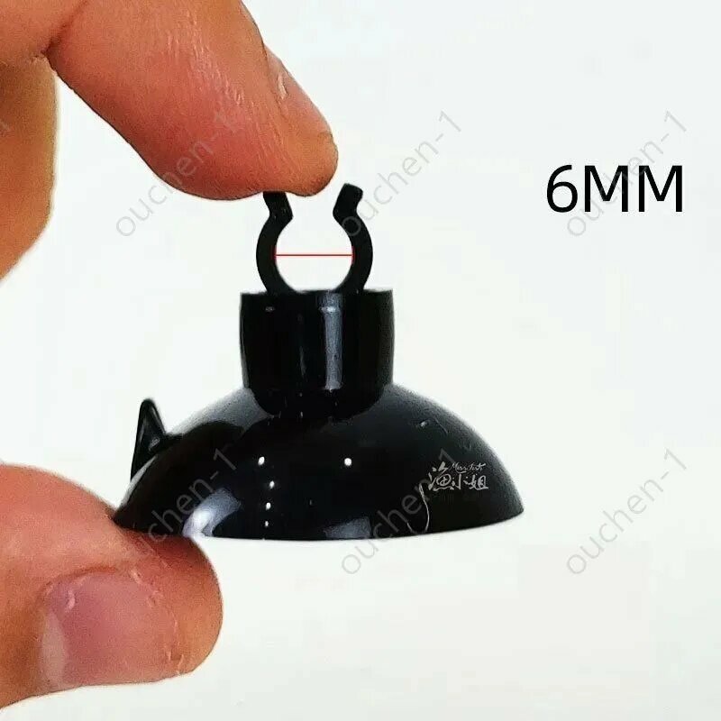 Присоска с держателем 6 мм для диффузора и шланга, 6 шт черная