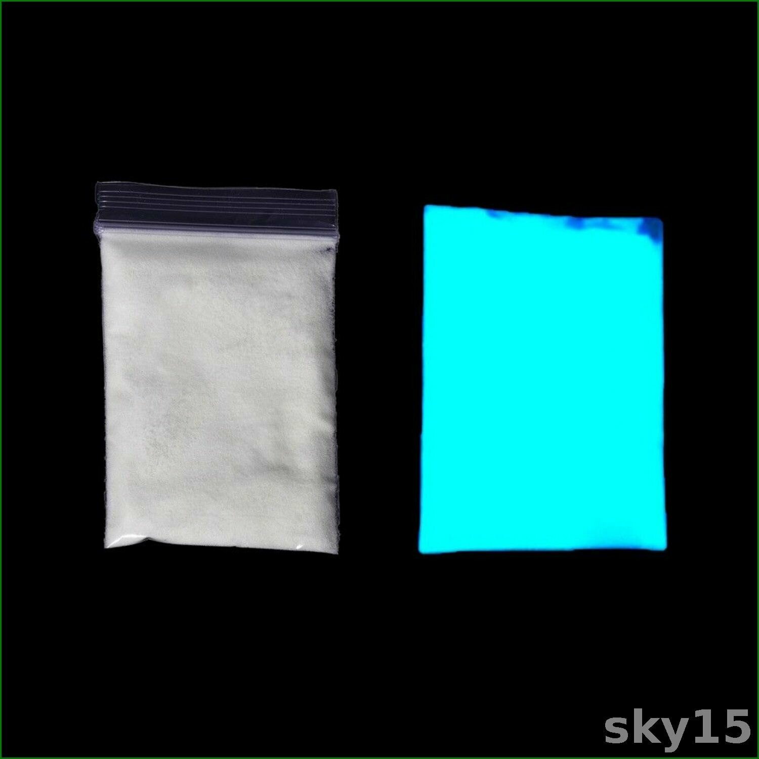 Люминофор порошок светящиеся в темноте светящийся 10 гр, цвет циан