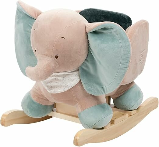 Игрушка детская Nattou - Слоник-качалка, зелено-бежевый, 63 x 33 x 46 см - 748254