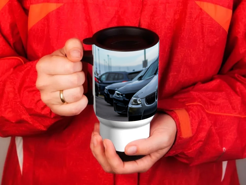 Тремокружка для авто с принтом "Бмв м3, машина, транспортное средство" 0.5 л.