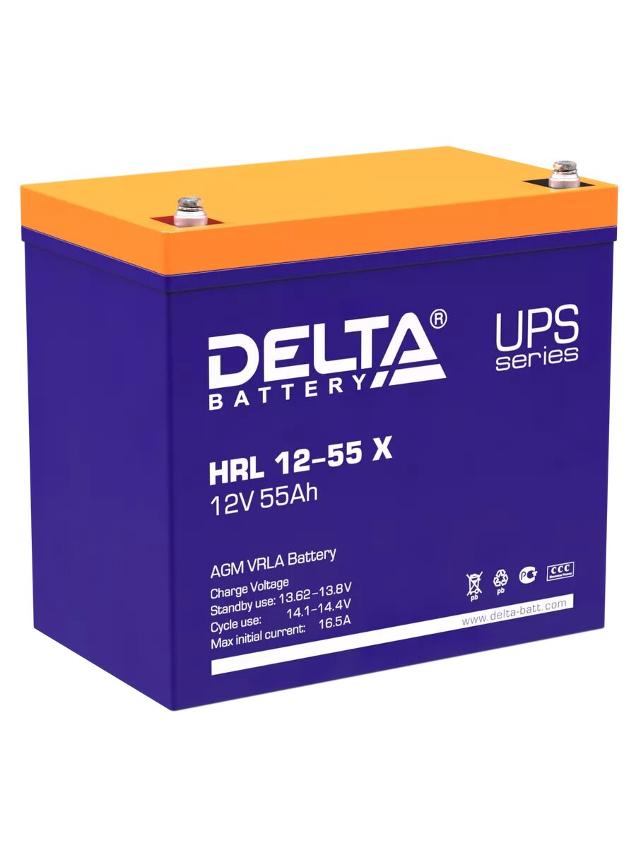 Аккумулятор DELTA HRL12-55 X 12V 55Ач прям. пол.