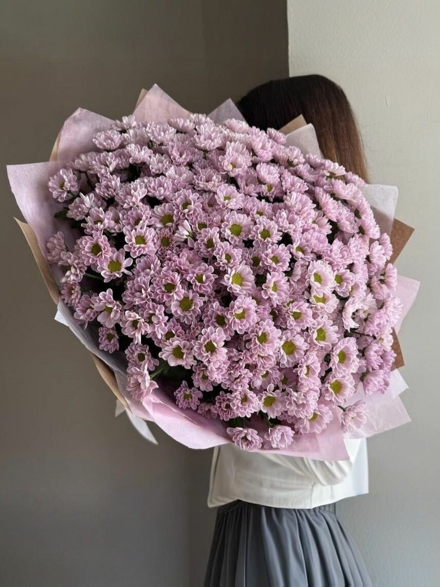 Нежный сиреневый букет сантини