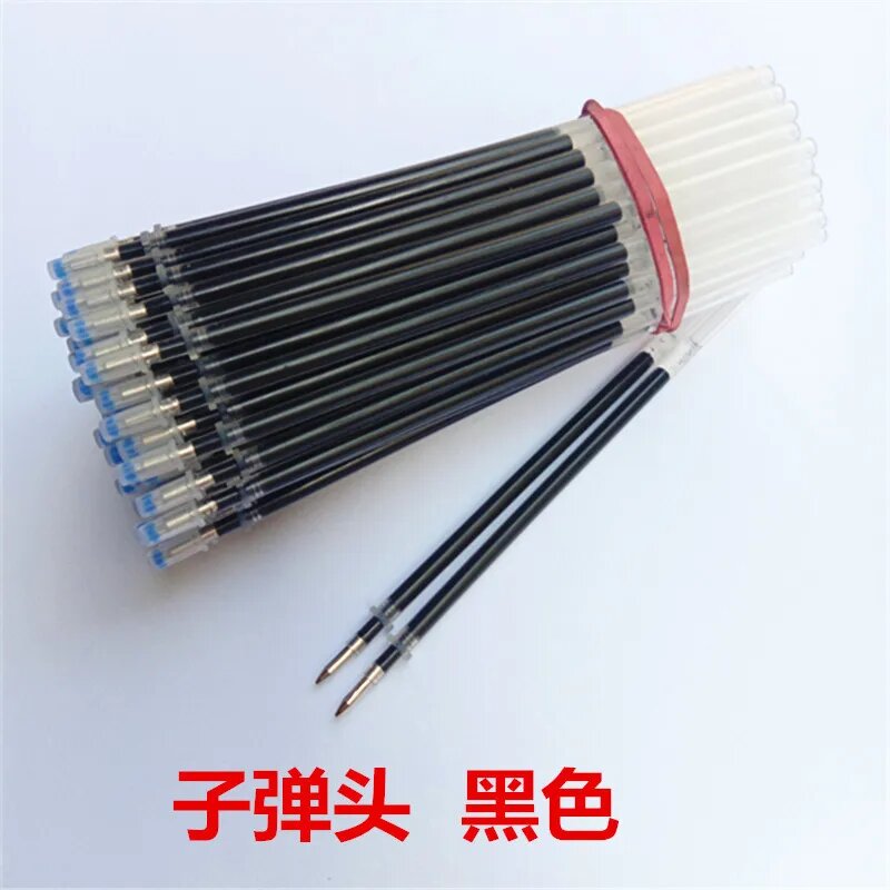 Набор Из 100 Сменных Гелевых Стержней Для Ручек 0,5 Мм, Синие/черные Чернила, Для Офиса И Школы, Для Шариковых Ручек