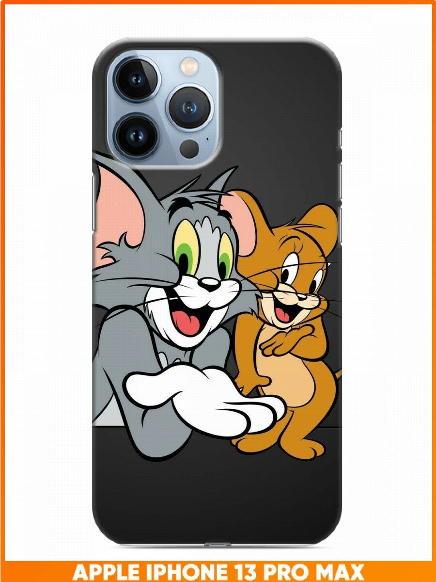 Чехол для Iphone 13 Pro Max с принтом Том и джерри улыбаются (Айфон 13 Про Макс)
