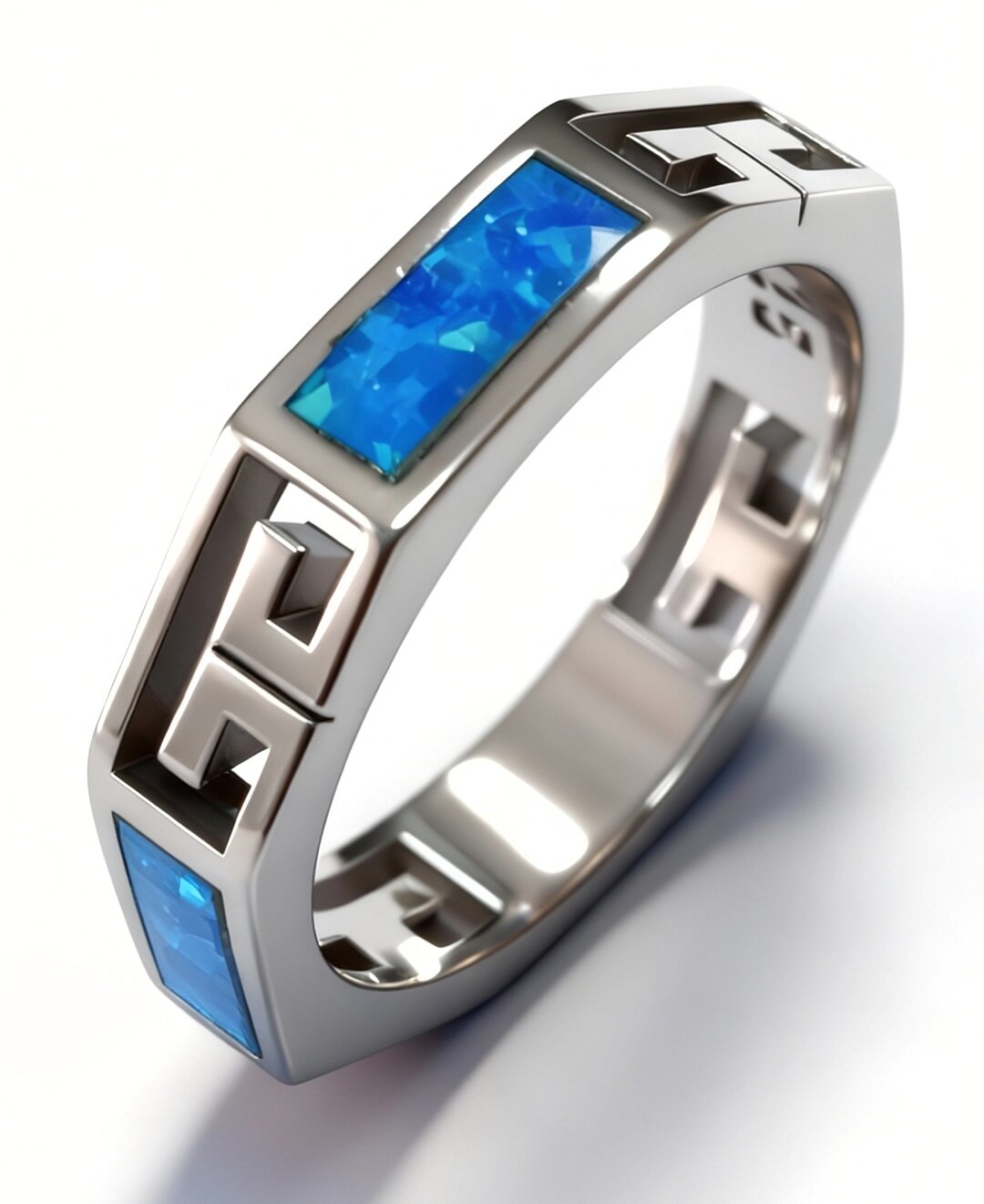 Кольцо, серебро, 925 проба, родирование, опал синтетический