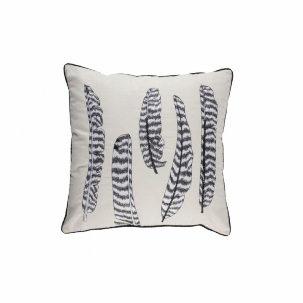 Двухсторонняя декоративная акцентная подушка Feathers с принтом