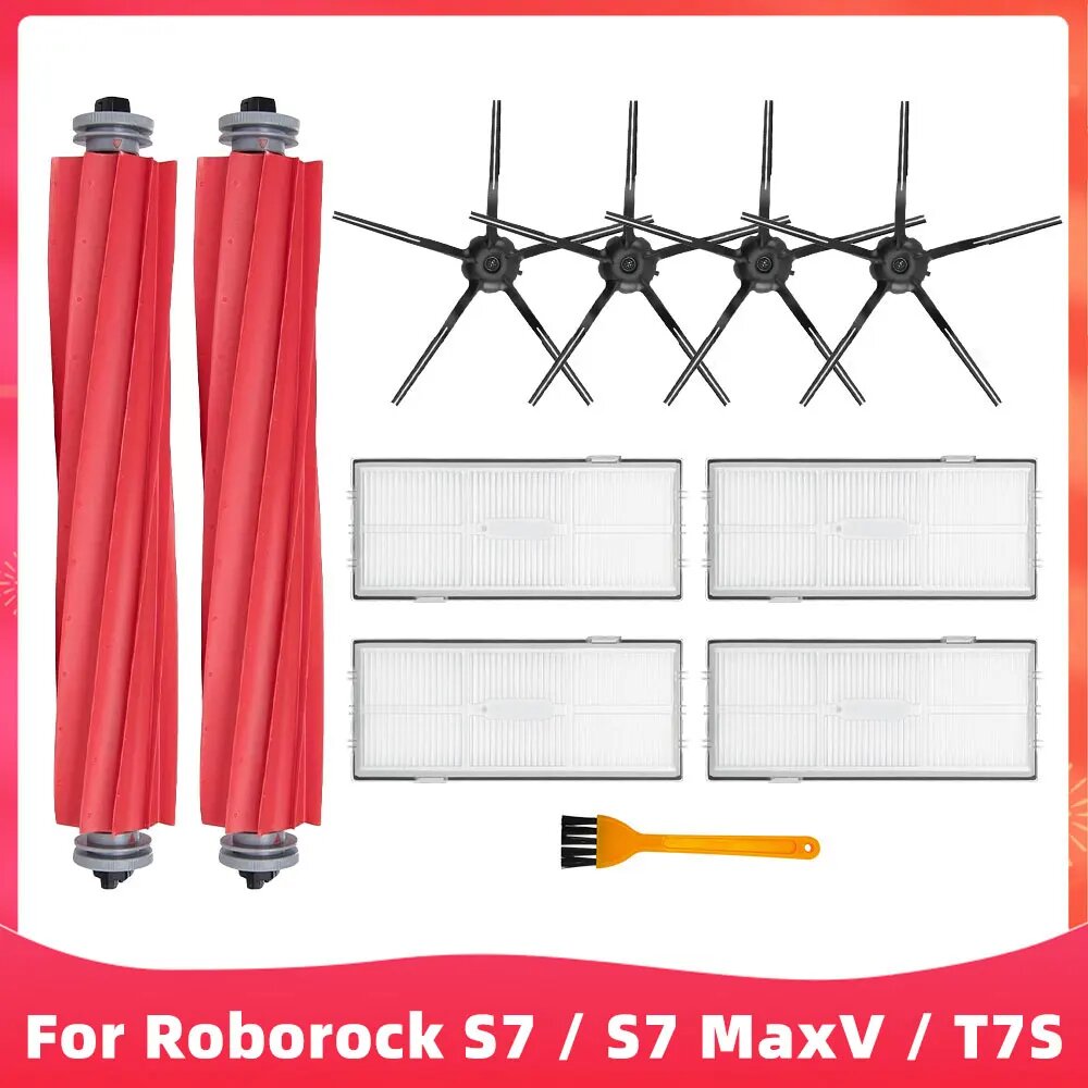 Подходит для роботов-пылесосов Roborock S7 MaxV Ultra / T7S Plus / S7 / S70 / S75 Крышка щетки с роликом, фильтр, тряпка для мопа - запасные части и аксессуары