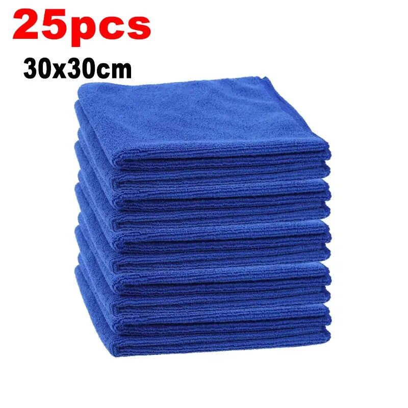 Салфетки из микрофибры 30x30 см, 25 шт, синие