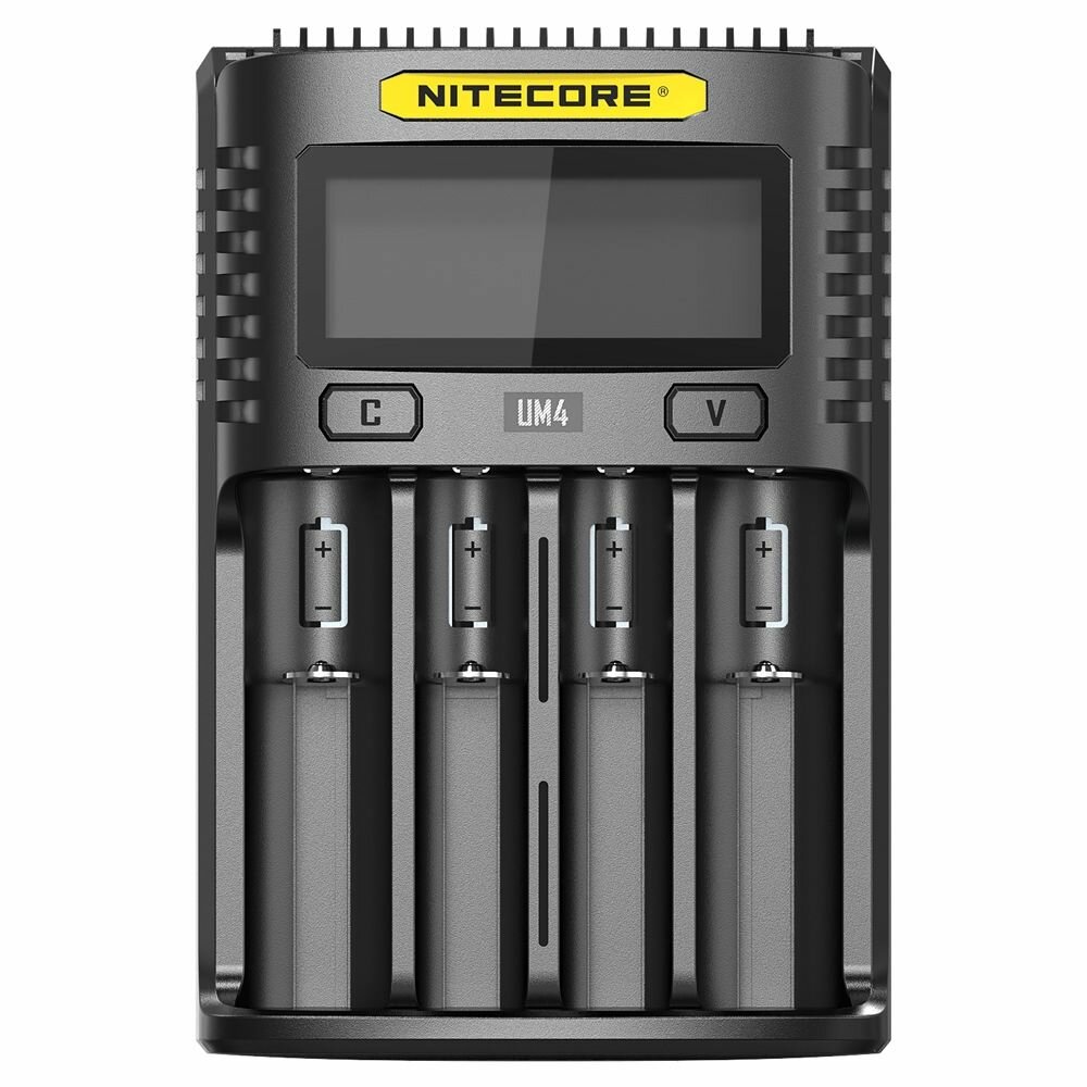 Nitecore UM4 USB 4 слотов быстро Smart зарядное устройство встроенный ЖК-экран