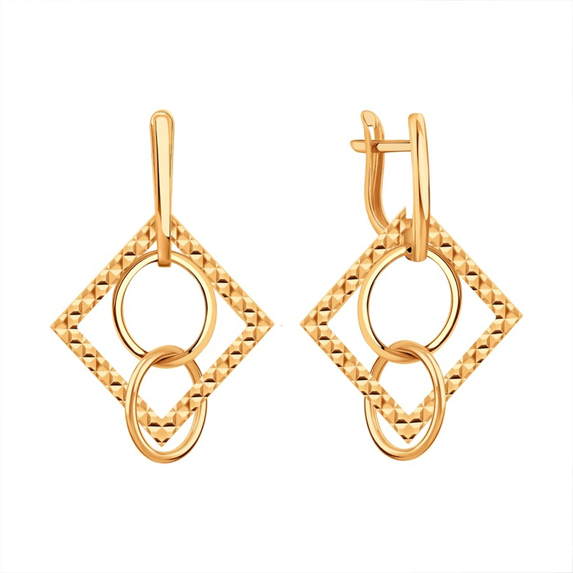 Серьги, красное золото, 585 проба