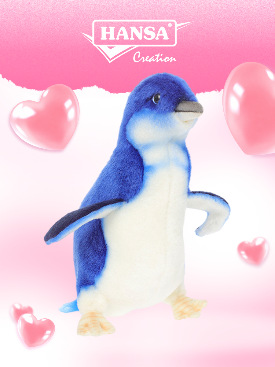 Реалистичная мягкая игрушка Hansa Creation, 6103 Пингвин малый голубой, 20 см