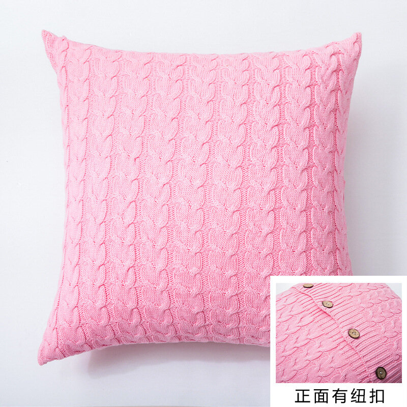 Наволочка из толстой шерстяной пряжи в скандинавском стиле, хлопковая льняная вязаная простая подушка для дивана в гостиной, подушка для спины, поясничная подушка без наполнителя