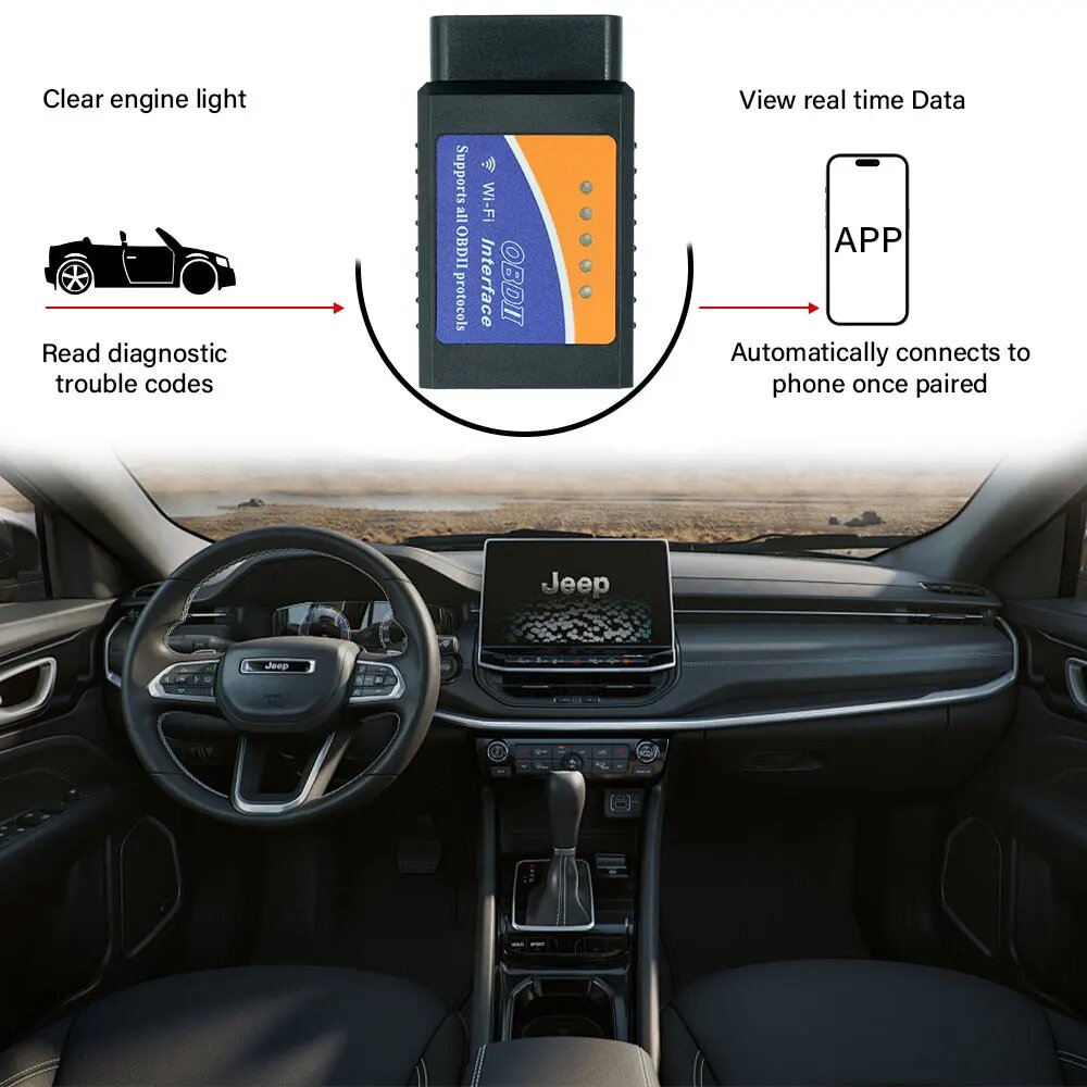 ELM327 Bluetooth OBD2 Сканер для Android/iOS — фото 1