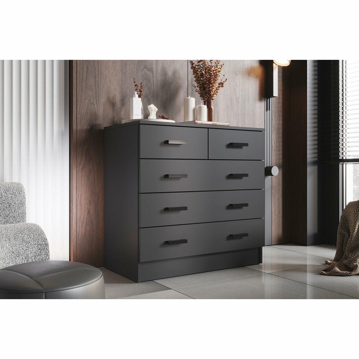 Комод "Эко" К800-3/2 - Графит