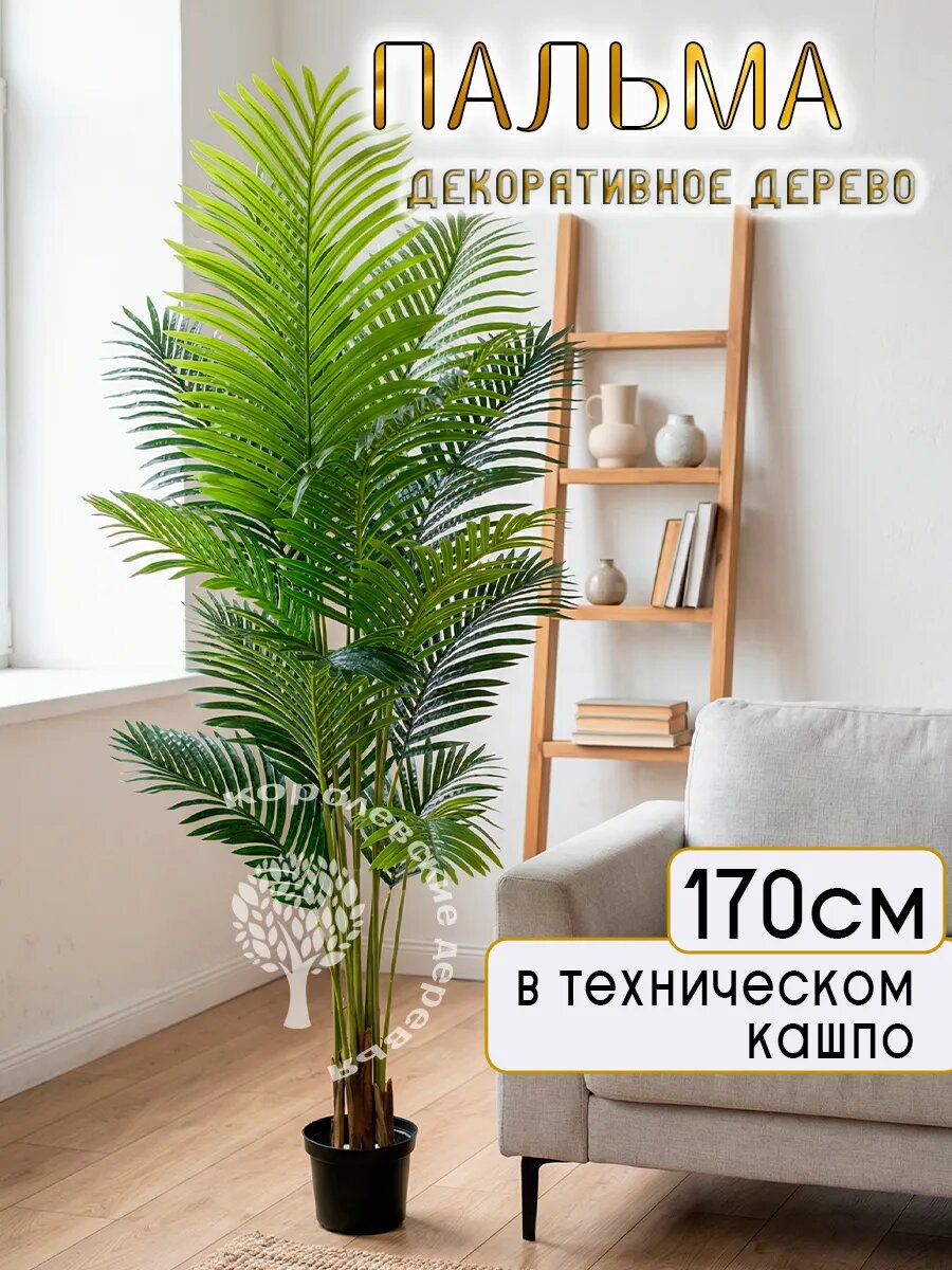 Искусственная пальма Королевские Деревья, в кашпо, высота 170см