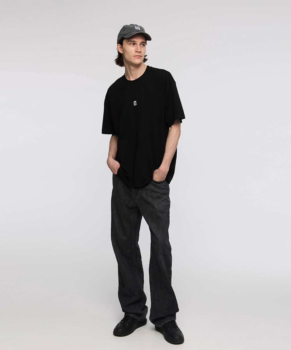 Футболка, 1 шт., размер S, черный