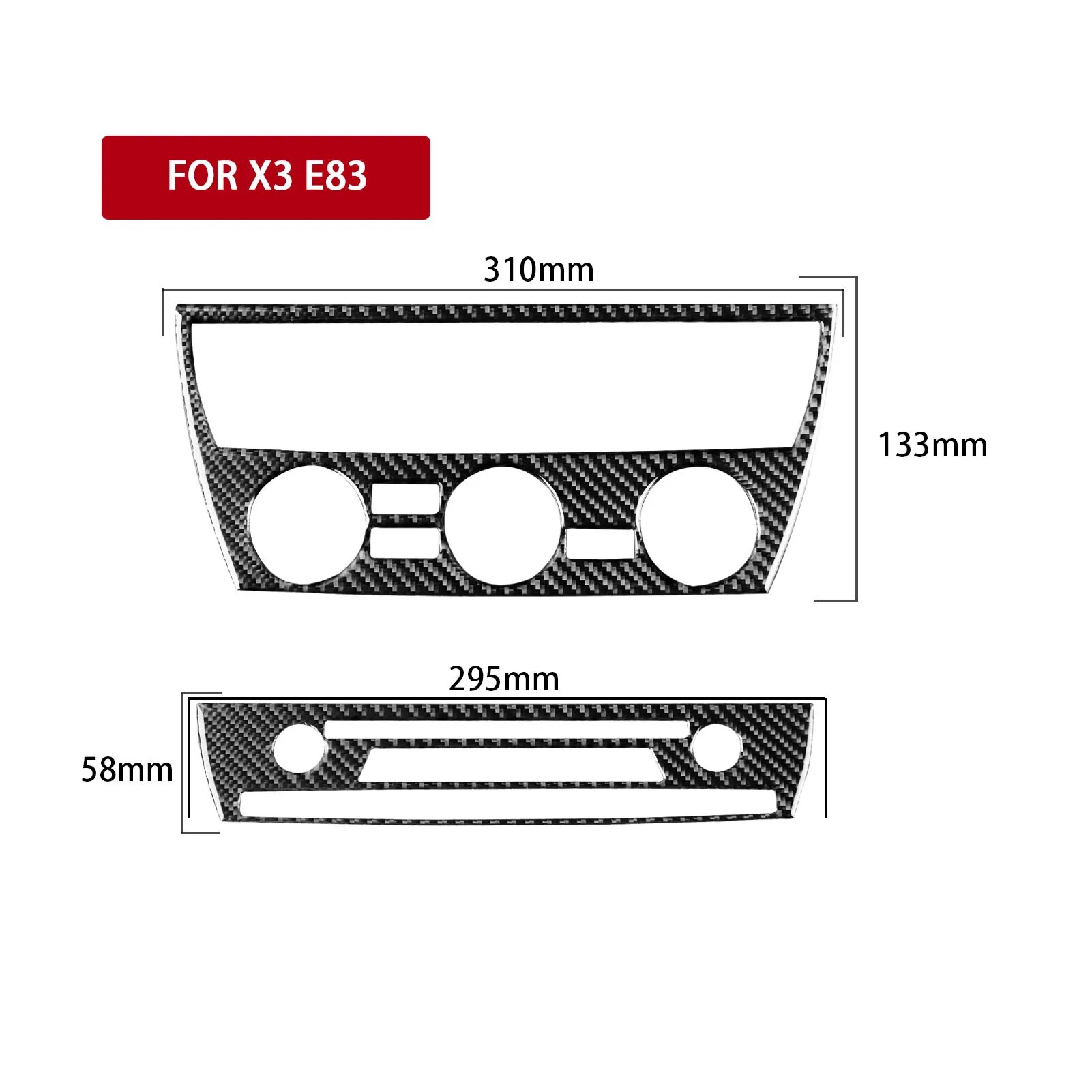 Накладка карбон на консоль BMW X3 E83 2004-2010, B Black