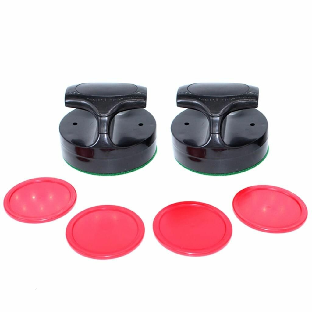 Стандартная клюшка и шайбы для аэрохоккея, 94 мм, Черный, красный