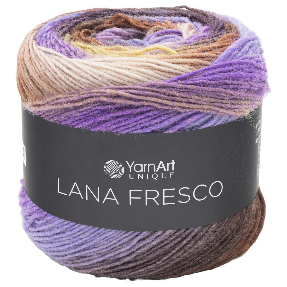 Пряжа для вязания Yarnart Lana Fresco 8103 желтый сиреневый 100 гр/380 м 100% шерсть