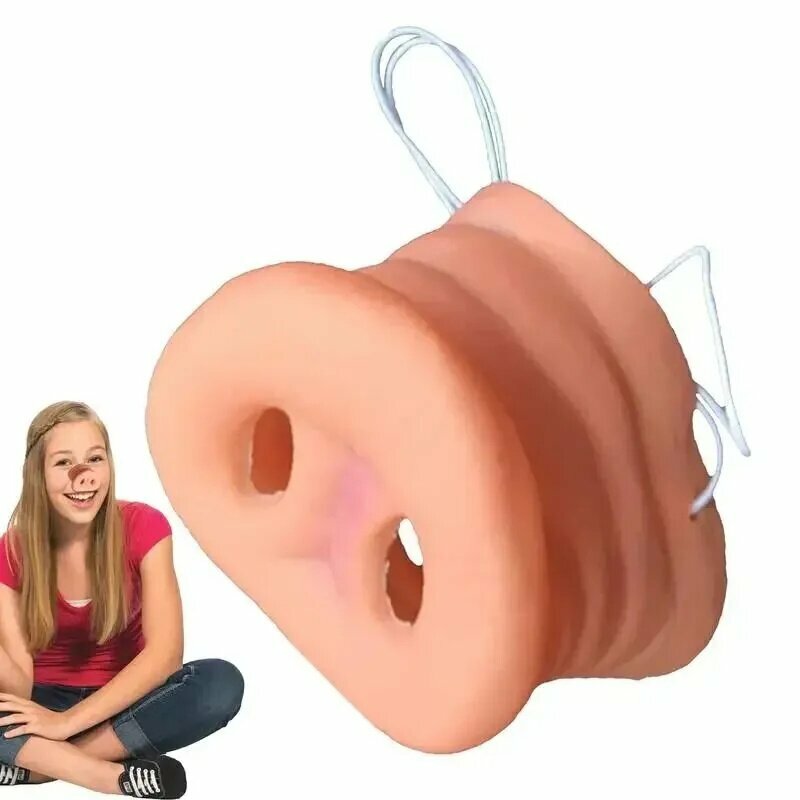 Праздничное платье в латексной маске для носа свиньи