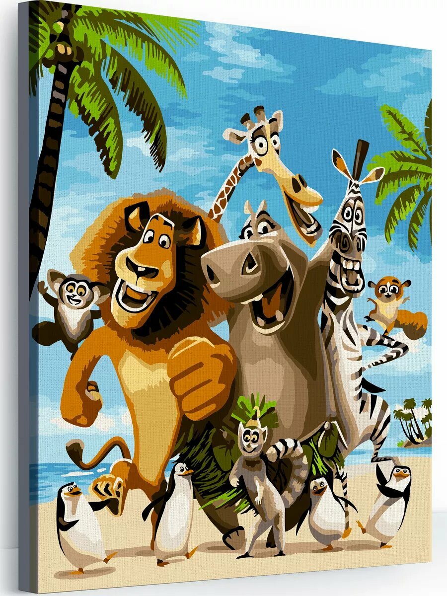 Мадагаскар Алекс Марти Картина по номерам на холсте 40х50