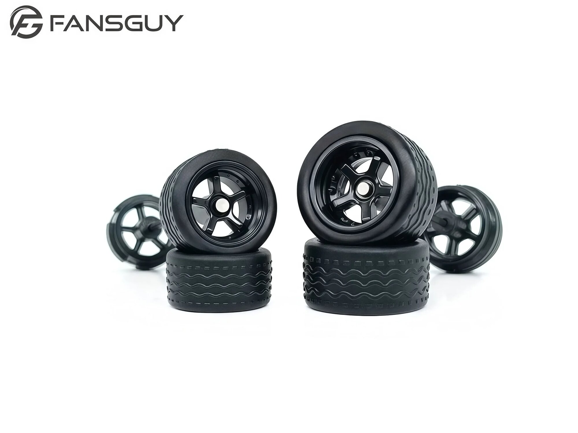 Колеса FANSGUY 1/64 BSC-NB Black 1, черные