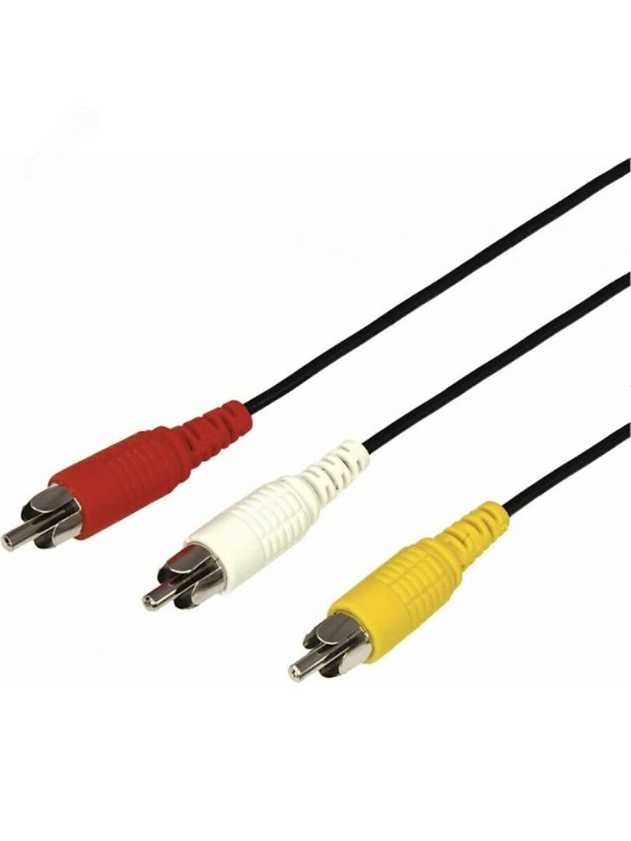 Шнур Rexant 3RCA-3RCA, DVB-T2, телевизионный, 1.5 метра, черный