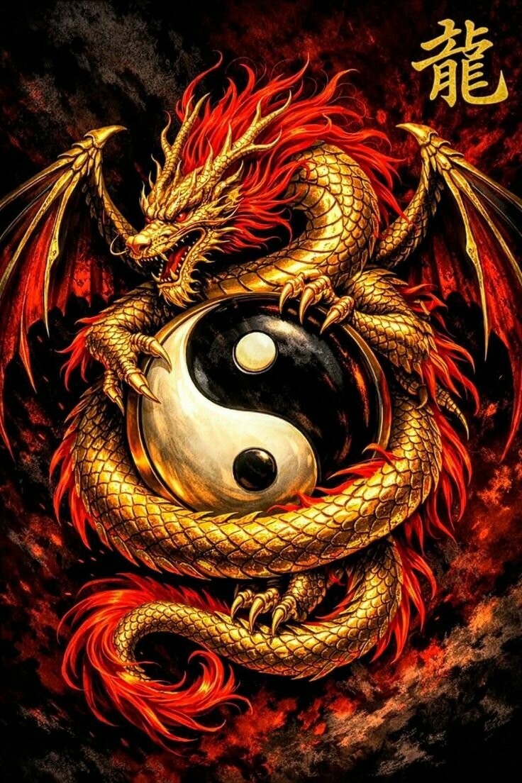 Алмазная живопись "Мифический Дракон", 5D, круглая, 40x50 см. Производитель: Brose Art.