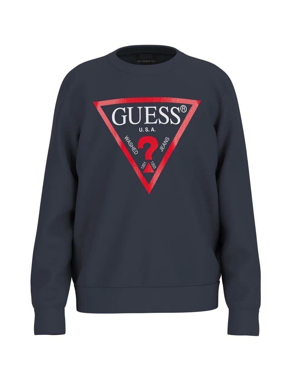 Свитшот GUESS LS Fleece_Core, размер 12, cиний