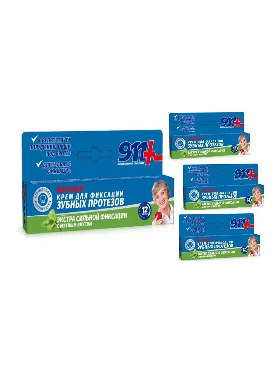 Крем для фиксации зубных протезов мостаден 40 мл - 4 шт