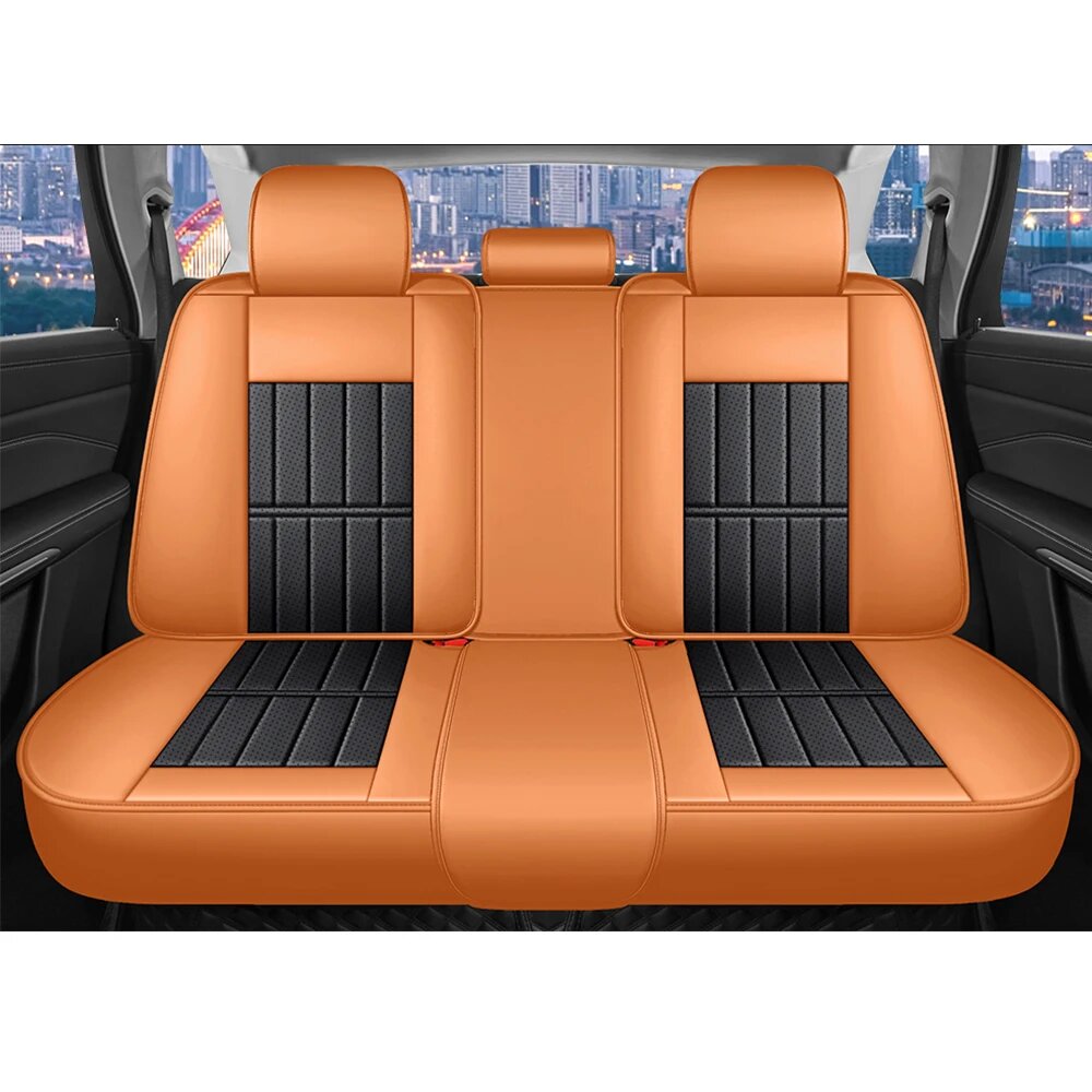 Кожаные чехлы на сиденья для Mitsubishi Pajero 4, 2 Sport Outlander xl, asx, Montero, аксессуары для Lancer 9, 10, Carisma orange Rear