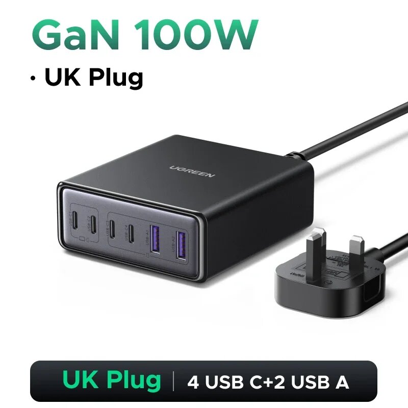 UGREEN 100 Вт GaN зарядное устройство для настольного ноутбука быстрое зарядное устройство 4 в 1 адаптер для iPhone 14 13 12 Pro Max зарядное устройство для телефона Xiaomi Samsung