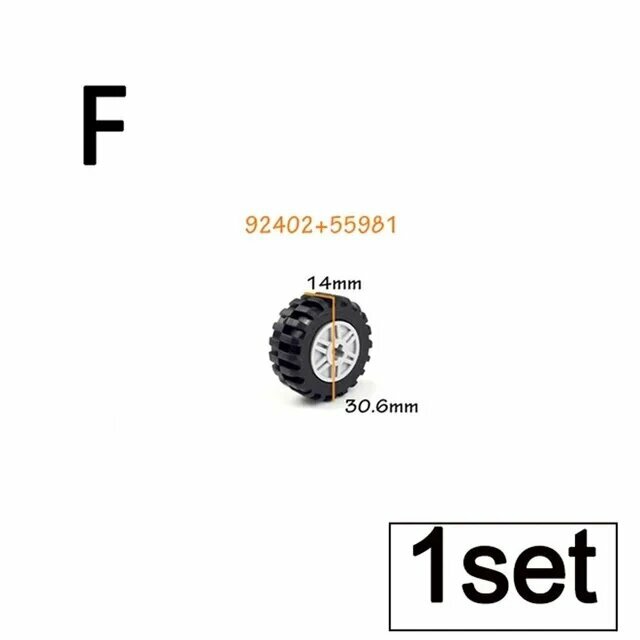Колесо для конструктора 14mm, 30.6mm, 92402-55981-F