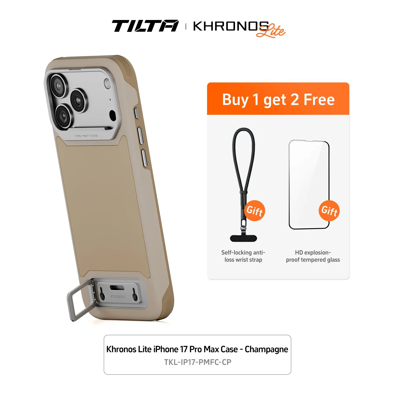 Ручной комплект TILTA TKL-IP17 Khronos Lite для iPhone 17 Pro/17 pro iPhone 17 Pro, Case Champagne