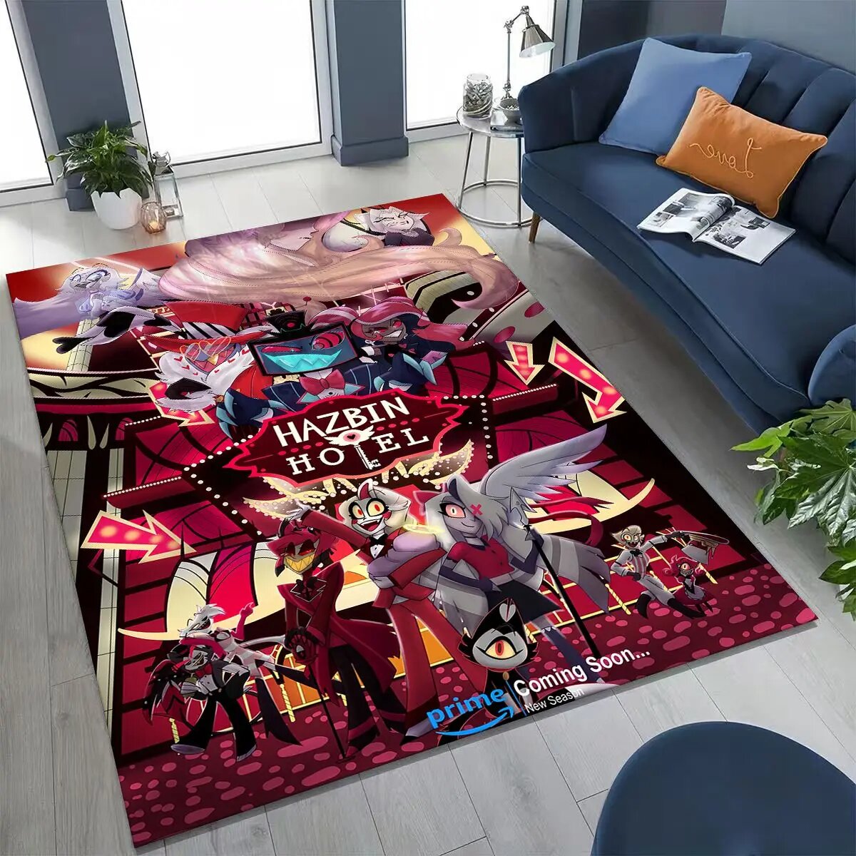 Ковёр Hazbin Hotel 3D, 40x60см, Бордовый