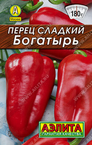 Семена перца сладкого Аэлита "Богатырь", однолетние, урожайные, толстостенные