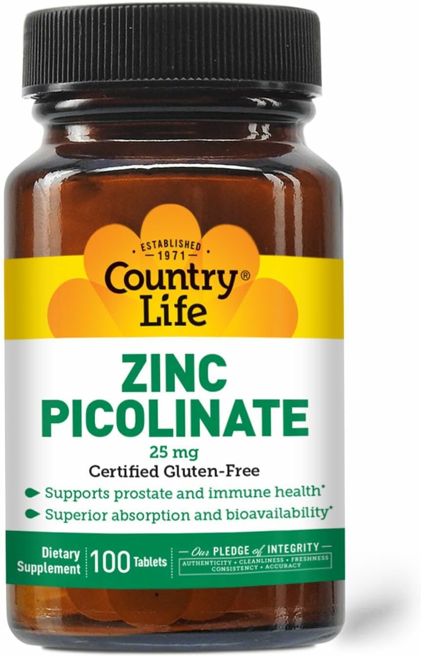 Zinc pikolinate 25 mg (Пиколинат цинка 25 мг) 100 таблеток (Country Life)