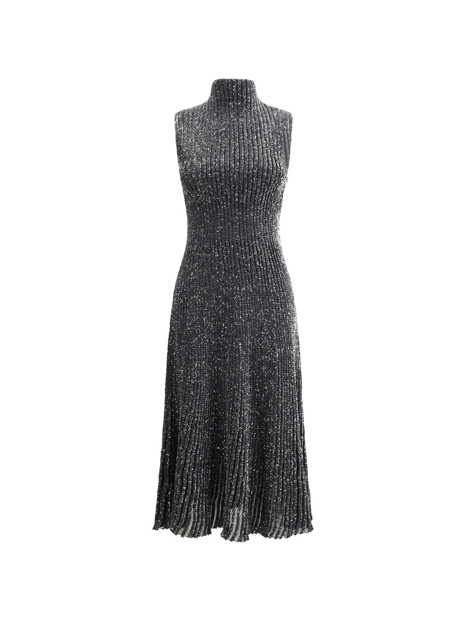Платье High-neck ribbed midi dress