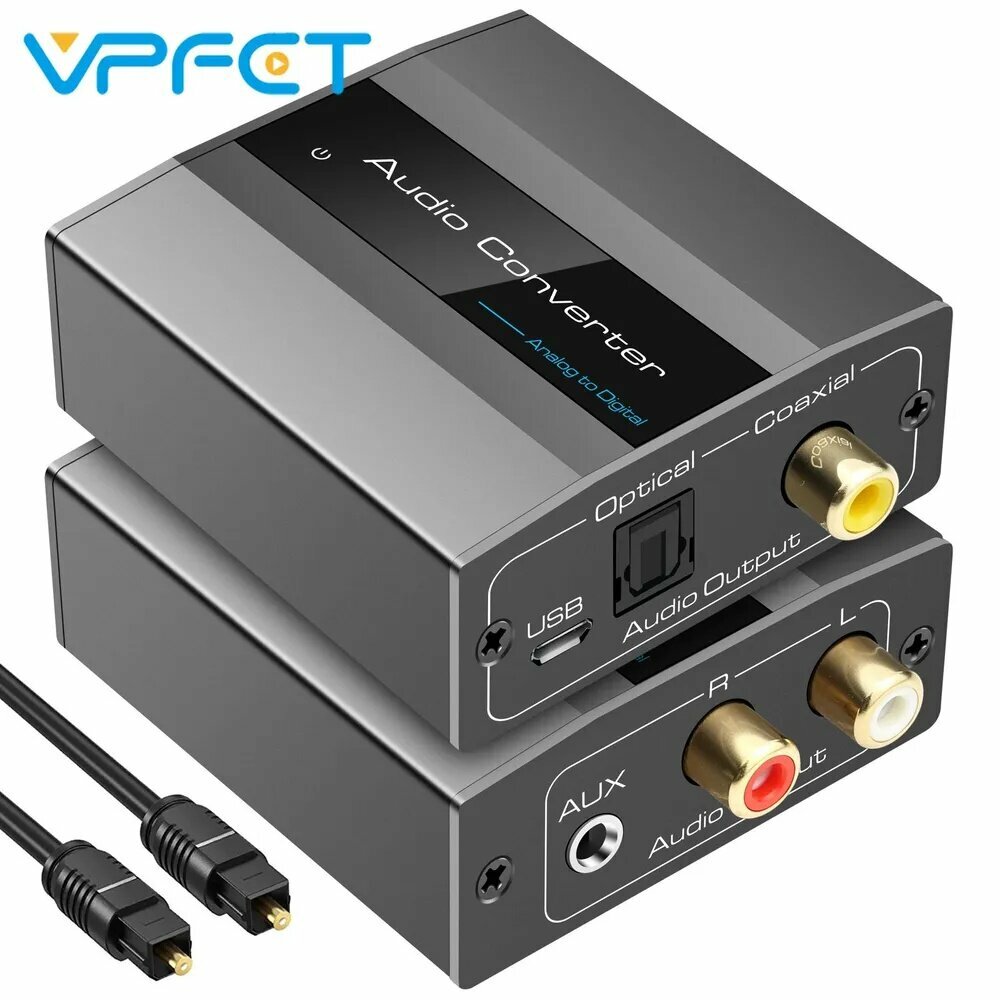 Аудиоконвертер, RCA-Toslink, для PS5/PS4/TV/DVD, питание от USB, поддержка PCM/LPCM