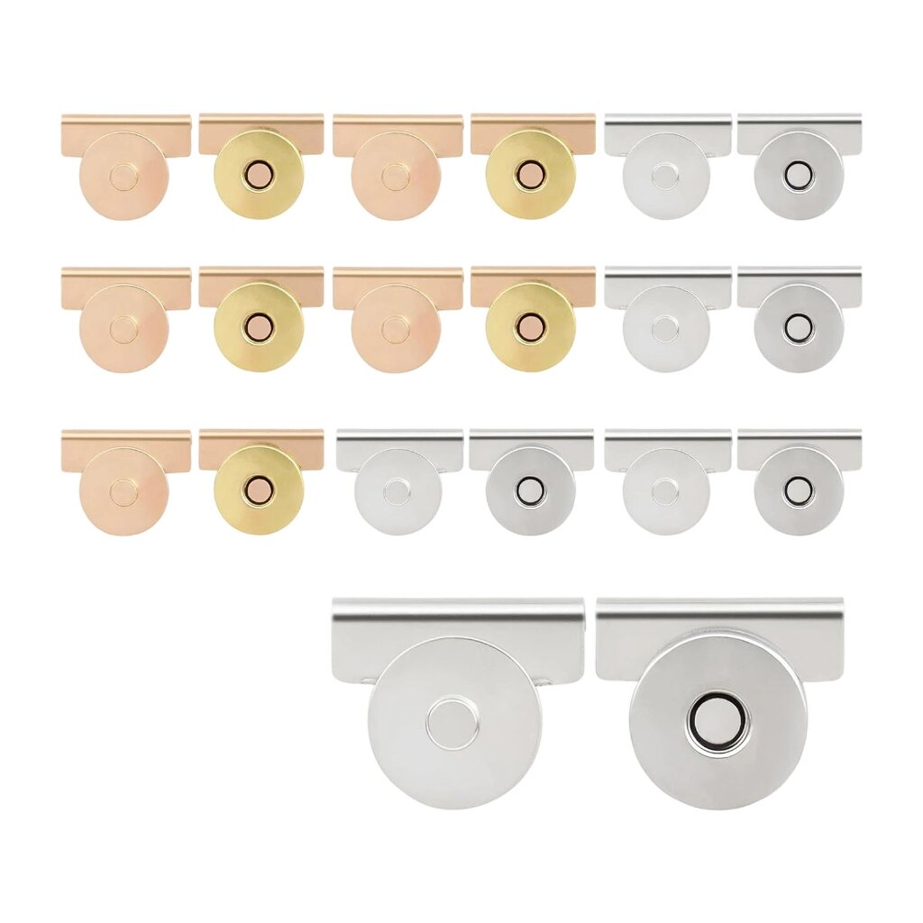 10 пар металлических сильных магнитных кнопок-защелок, бесшовная магнитная пряжка, застежка-клипса, магнитная пряжка-5 золотых и 5 серебряных