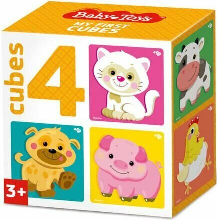 Кубики пластмассовые "Домашние животные" 4шт Baby Toys