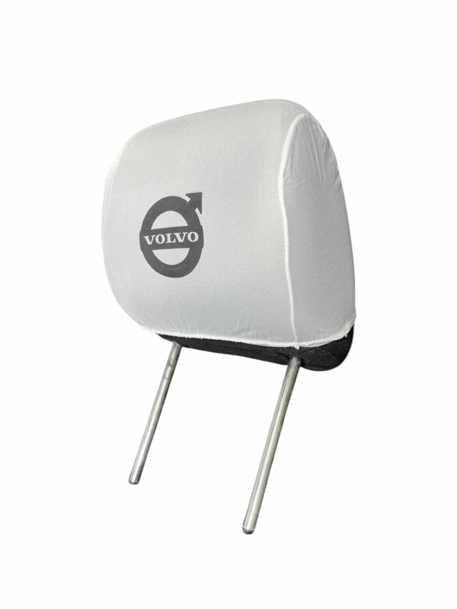 Чехлы на подголовник с логотипом Volvo / Вольво (2 шт.), белые