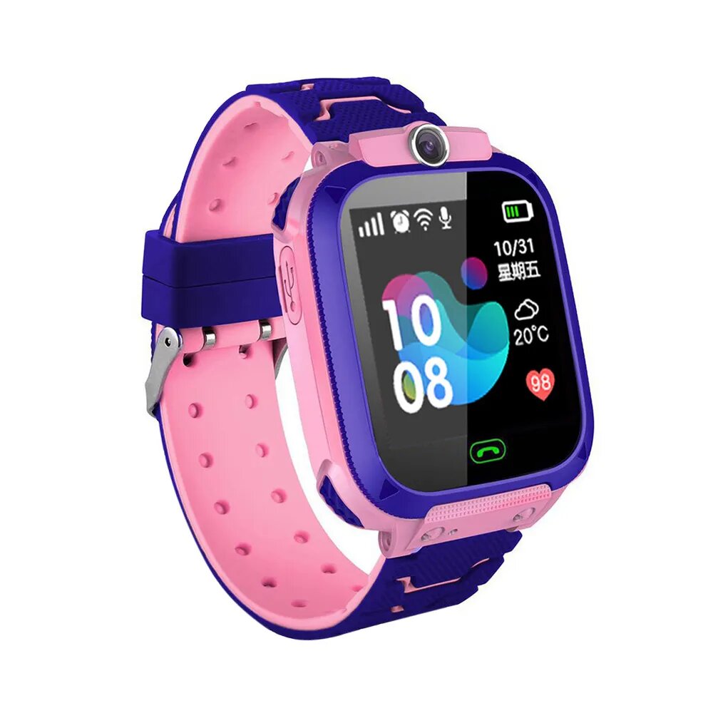 Milochic Детские смарт-часы S9 для детей, розовый, 2G, Bluetooth, сенсорный экран