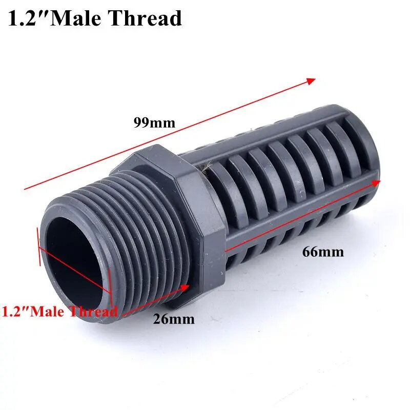 Соединитель для аквариума 1.2" Male Thread, 1pc
