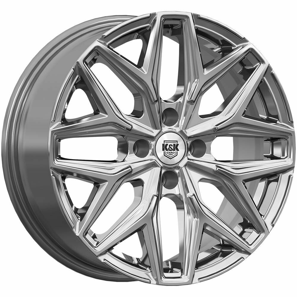 Диск автомобильный литой КиК Ариус 17x7 4x108 et42 dia63.35 Серый тёмный глянцевый