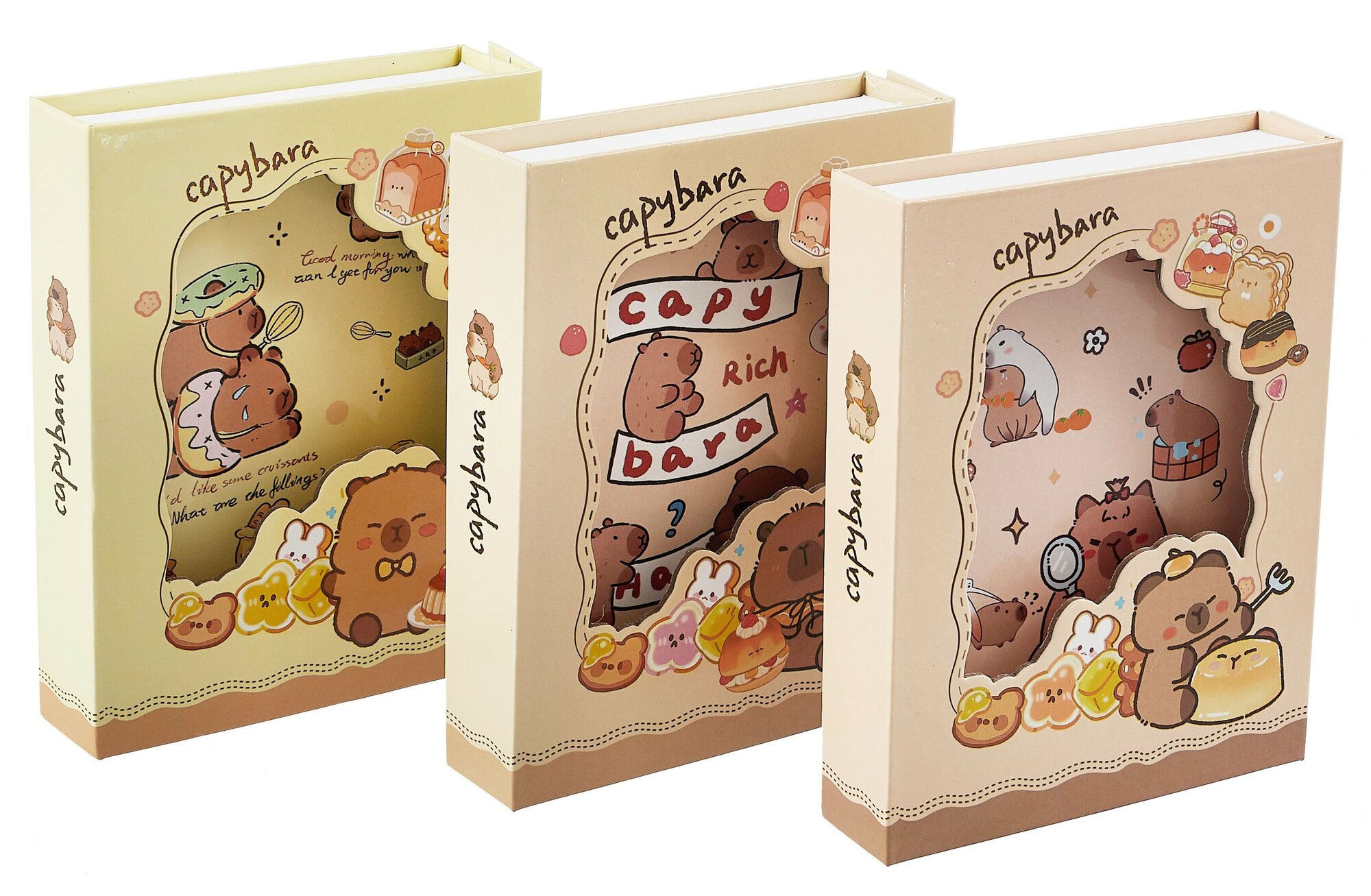 Записная книжка А6+ 46л лин. "Yummy Capybara" карт. коробка с замочком, ассорти