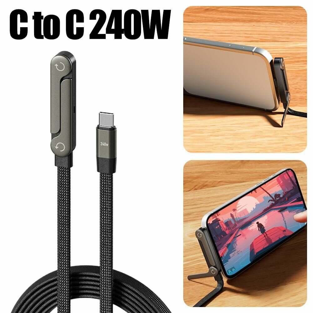 Подставка для игрового телефона с быстрой зарядкой и угловым кабелем, TYPE-C C 240 Вт/USB C 65 Вт