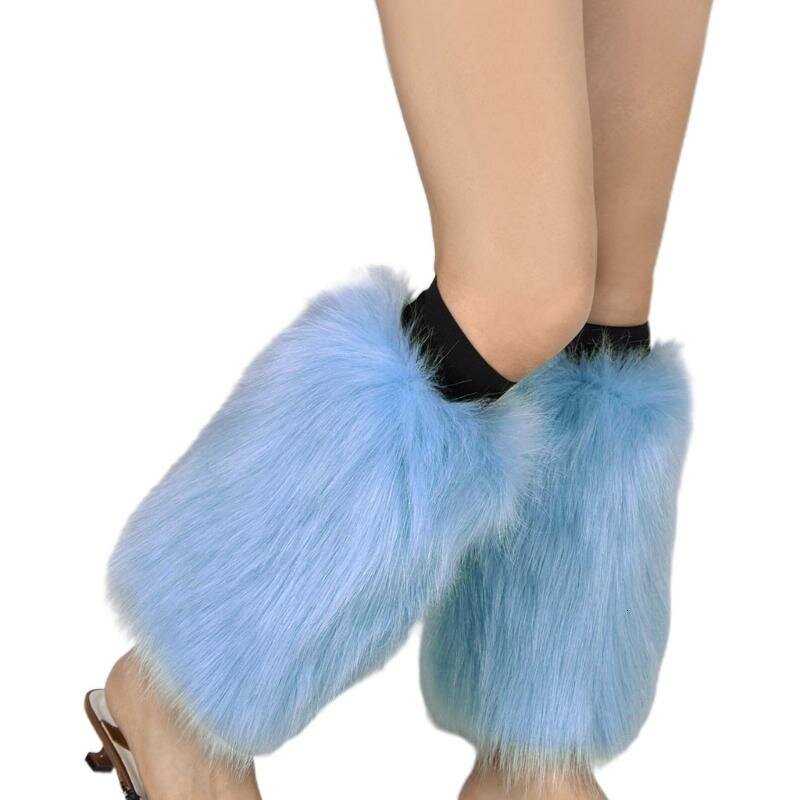 Женские меховые гетры, светло - зеленый