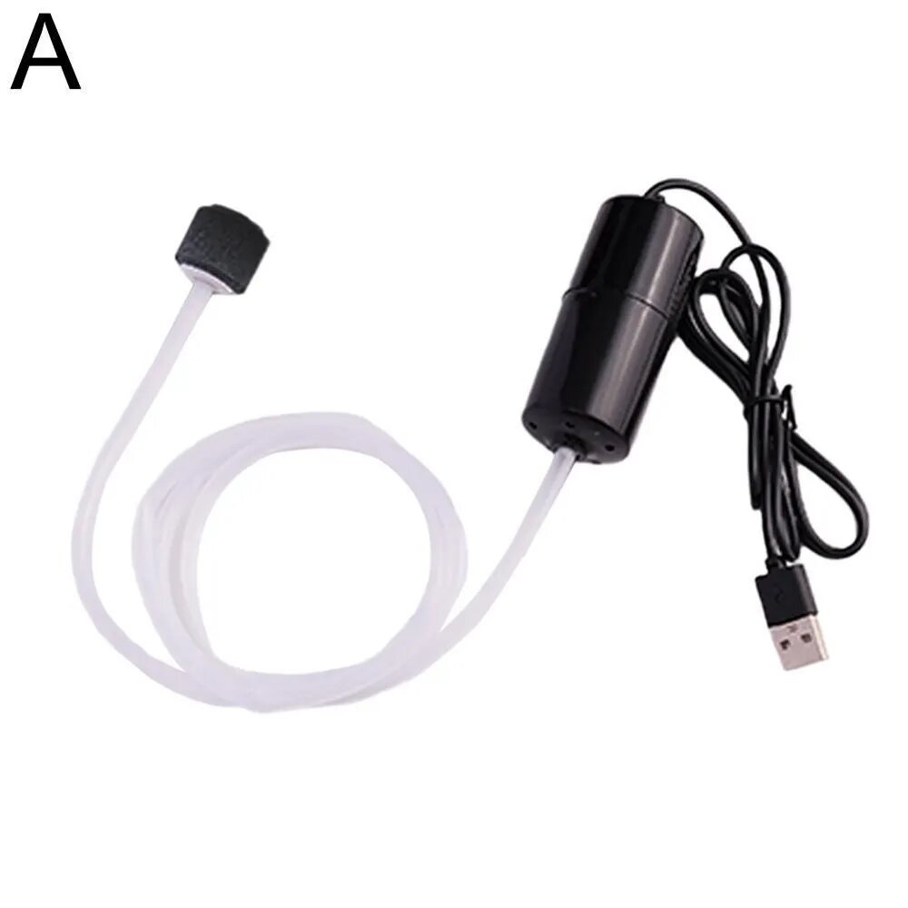 USB кислородный насос для аквариума черный бесшумный компрессор