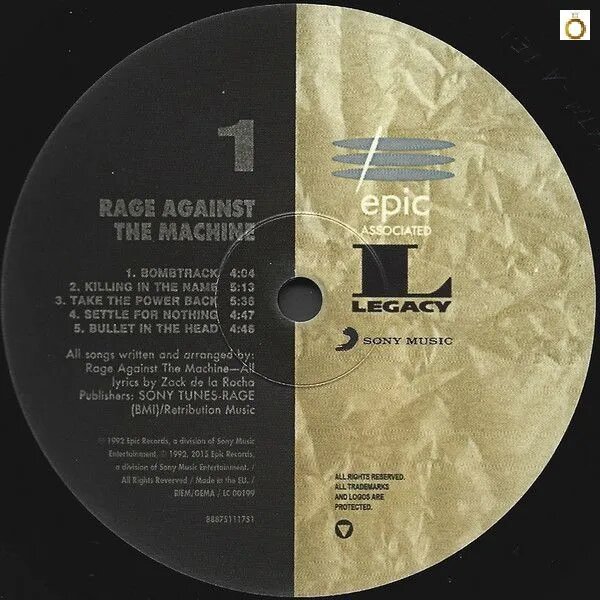Rage Against The Machine - Rage Against The Machine Виниловая пластинка LP 180g Legacy — фото 1